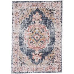 CarpetFine Teppich &raquo;Omen_4&laquo; rechteckig 3 mm H&ouml;he Orient Vintage Look, Wohnzimmer blau Polypropylen (PP) B : 140cm 1 Stk., 3mm, L: 200cm