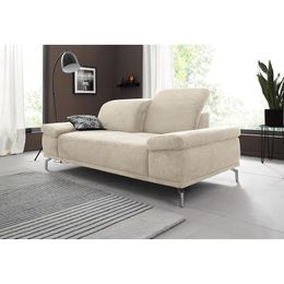 OTTO home 2-Sitzer &raquo;Caluna&laquo; mit Sitztiefen- und Kopfteilverstellung beige Luxus-Microfaser Vintageoptik (100% Polyester);Flachgewebe (100% Polyester);