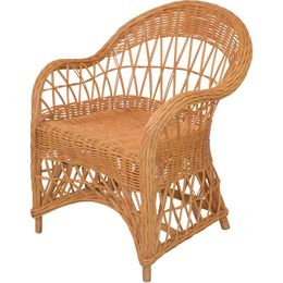 HOFMANN LIVING AND MORE Relaxsessel Handgeflochten gelb B/H/T: 65cm x 85cm x 65cm