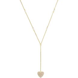Amor Damen Kette mit Anh&auml;nger &raquo;Herz&laquo; mit Glasperle gold Silber 925 (Sterlingsilber), L: 50 B: 0,4mm