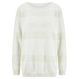 Emilia Lay - Rundhals-Pullover, weiss, Gr. 54 / XXL - Baumwolle