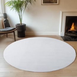 Ayyildiz Teppiche Teppich &raquo;JOY 1400, auch als L&auml;ufer und in Rund erh&auml;ltlich&laquo; rund 11 mm H&ouml;he besonders weich, uni Kurzflor, Wohnzimmer, Kinderzimmer wei&szlig; Polyester &Oslash; 