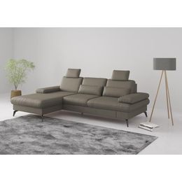 Sit & More sit&more Ecksofa &raquo;Morris L-Form, inkl. Sitztiefenverstellung&laquo; wahlweise mit Armteilverstellung, Schlaffunktion & Bettkasten grau B/H/T: 275cm x 82cm x