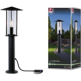 Paulmann LED Gartenleuchte &raquo;Poller&laquo; E14 1 Stk. Warmwei&szlig; E14, IP44 2W 24V Anthrazit E14 grau 1, &Oslash; 17cm H: 50cm, 1 Stk.