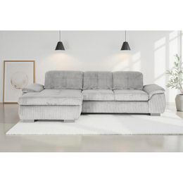Die PlanBar Ecksofa &raquo;MP-IN16037 L-Form, Breite 289 cm, mit Federkern-Polsterung&laquo; mit Sitztiefenverstellung & Zierkissen 88% Polyester, 12% Polyamid B/
