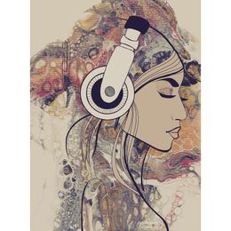 Livingwalls living walls Fototapete &raquo;ARTist Acryl Lady&laquo; Vlies, Wand, Schr&auml;ge lila Vlies B/L: 2m x 2,7m