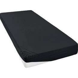 OTTO home Spannbettlaken &raquo;GRETA Jersey aus 100% Baumwolle, 150 g/m&sup2;&laquo; Premium Bettlaken f&uuml;r Matratzen bis 23 cm H&ouml;he, perfekter Sitz schwarz Jersey, 