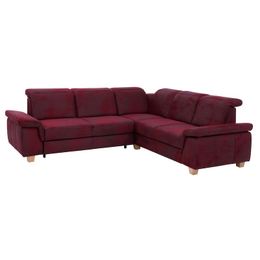 Home Affaire Ecksofa &raquo;Dalia L-Form&laquo; mit Federkernpolsterung, wahlweise mit Schlaffunktion, Bettkasten rot Luxus-Microfaser Florence (100% Polyester);