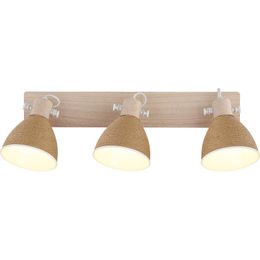 Globo LIGHTING Deckenstrahler &raquo;LYNDON&laquo; E14 1 Stk. Strahler Holzoptik, schwenkbar, vielseitig & modern einsetzbar braun 3, &Oslash; 15cm H: 19cm, 1 Stk.