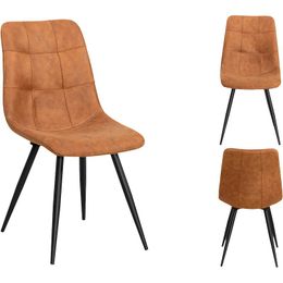 OMG Design Esszimmerstuhl &raquo;Peak&laquo; (Set) 2 Stk.moderne Sitzschale in Microfaser Lederoptik braun Stoff B/H/T: 48cm x 88cm x 65cm, 2 Stk., Stoff uni