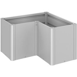BioHort Hochbeet &raquo;BELVEDERE L-Form midi 1,5, verschiedene Farben&laquo; 152x152x61 cm, extrem langlebig, aus Metall silber Stahl B/H/T: 152cm x 61cm x 152cm
