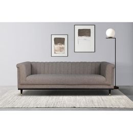 Home Affaire 3-Sitzer &raquo;Chamby&laquo; mit Holzrahmen unten und Steppung im Lehnenbereich grau 100% Polyester;Samtoptik (100% Polyester), Scheuertouren >