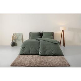 OTTO home Bettw&auml;sche &raquo;Melli&laquo; 3 Bettw&auml;sche aus Baumwolle, Leinen-Look in Melange-Optik gr&uuml;n Linon, Obermaterial: 100% Baumwolle B/L: 200cm x 200cm, 1 