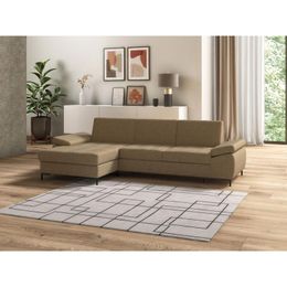 DOMO collection Ecksofa &raquo;Capelo, komfortabel, klare Linien zeichnen dieses Design aus, L-Form&laquo; mit Armteilverstellung, wahlweise mit Bettfunktion, 