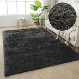 OTTO home Hochflor-Teppich &raquo;Micro Shaggy, aus weicher Mikrofaser&laquo; rechteckig 53 mm H&ouml;he weich, flauschig, Uni-Farben, Wohnzimmer, Schlafzimmer, 