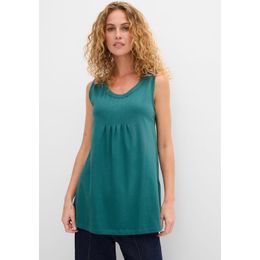 bonprix Damen bonprix Longtop &raquo;Long-Top&laquo; mit elegantem Faltendetail, lockere Passform, reine Baumwolle 36/38 (S)