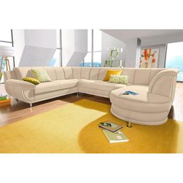 Trendmanufaktur Wohnlandschaft &raquo;Rondo, wahlweine mit Federkern, Breite 320cm, U-Form&laquo; inkl.Federkern, ohne Bettfunktion beige Softlux -Kunstleder;