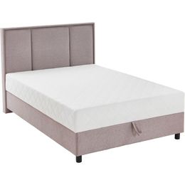 ATLANTIC HOME COLLECTION Boxbett &raquo;ARLA&laquo; mit Taschen-Federkernmatratze und Bettkasten beige Struktur flausch, Liegefl&auml;che B/L: 100cm x 200cm, H2 + H2, 