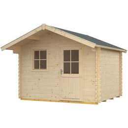 Skan Holz Gartenhaus &raquo;Como 1&laquo; beige Holzwerkstoff Fu&szlig;boden im Gartenhaus