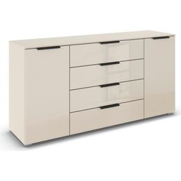 Rauch Kombikommode &raquo;Sideboard Schubkommode Kommode MONTCLAR Front Dekor/Hochglanz/Glas&laquo; Breite 160 / H&ouml;he 81 cm, 2 Einlegeb&ouml;den, inkl. Soft-Close-