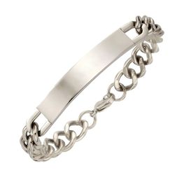 Firetti Armband &raquo;Schmuck Geschenk Armkette ID-Platte, Doppelpanzerkette&laquo; silber 21cm, Edelstahl