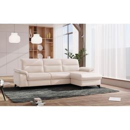 Sit & More sit&more Ecksofa &raquo;Astoria L-Form&laquo; wahlweise mit motorischer Relaxfunktion beige 100% Polyester B/H/T: 260cm x 91cm x 175cm, Luxus-Microfaser ALTARA 
