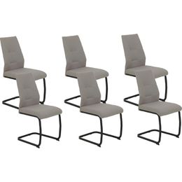Hela Freischwinger &raquo;Ariana, Esszimmerstuhl&laquo; (Set) 6 Stk.Zertifizierter "Waterfree" Stoff - sehr Robust, 140 kg belastbar braun 100% Polyester B/H/T: 