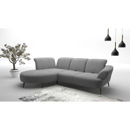 Sit & More sit&more Ecksofa &raquo;Dance, L-Form, inkl. Sitztiefenverstellung&laquo; inkl. Click&Seat, optional mit Kopfteilverstellung grau 95%Polyester 5%Polyamid B/H/T: 