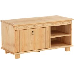 OTTO home Schuhbank &raquo;Indra&laquo; aus massiver Kiefer, FSC , Breite 90 cm, dezentes Ornament beige Massivholz B/H/T: 90cm x 43cm x 36cm