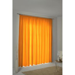 WIRTH Vorhang &raquo;Natur&laquo; Kr&auml;uselband 1 Stk. tlg. nach Ma&szlig; orange Baumwolle 215cm, Kr&auml;uselband, 127cm