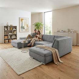 OTTO home Wohnlandschaft &raquo;Tornby 360 x 201 cm, mit Steppungen, modern & stabil&laquo; L-Form, aus haustierfreundlichem Pet Friendly Bezug grau 100% 