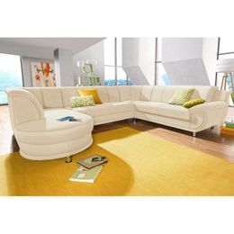 Trendmanufaktur Wohnlandschaft &raquo;Rondo, wahlweine mit Federkern, Breite 320cm, U-Form&laquo; mit Schaumstoffpolsterung, mit Bettfunktion beige Softlux -