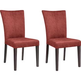 Home Affaire 4-Fu&szlig;stuhl &raquo;Aspen&laquo; (Set) 2 Stk.Beine aus massiver Buche, wengefarben lackiert rot Polyester B/H/T: 46cm x 94,5cm x 59cm, 2 Stk., 