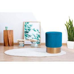 Kayoom Hocker &raquo;Nano 110, Hocker in stilvollem Design, runde Form, mit Fu&szlig; aus Metall&laquo; 1 Stk. tlg. Golz Akzente, mit pflegeleichtem Stoffbezug, runde Form 
