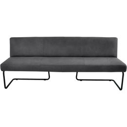 K+w Komfort & Wohnen K+W Komfort & Wohnen Polsterbank in abgerundeter Form, Rundrohrkufe lang gebogen, Echtleder grau B/H/T: 202cm x 82cm x 67cm, Leder CLOUD