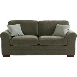 Home Affaire 2-Sitzer &raquo;Broughton&laquo; weicher Sitzkomfort, incl. 2 Zierkissen, Keder gr&uuml;n 100% Polyester B/H/T: 203cm x 92cm x 94cm, Samtoptik