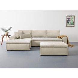 Home Affaire Ecksofa &raquo;Win L-Form, B: 285 cm - OTTO. Verl&auml;ssliche Qualit&auml;t.&laquo; 2 Zierkissen, optional Schlaffunktion & Bettkasten beige 100% Polyester B/