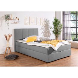 Home Affaire Boxbett &raquo;Fidan&laquo; wahlweise mit Bettkasten, in H2, H3 & H4 erh&auml;ltilich grau Struktur Mit Bettkasten, Liegefl&auml;che B/L: 140cm x 200cm, 