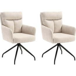 Home Affaire Esszimmerstuhl &raquo;Monaco&laquo; (Set) 2 Stk.verschiedene Gestelle w&auml;hlbar, Belastbar bis 120 Kg beige Boucle B/H/T: 59cm x 92,5cm x 67,5cm, 2 Stk