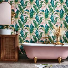 ENVY Vliestapete &raquo;Leaf It Out Midnight, Sunrise and Twilight&laquo; gemustert glatt gemustert, FSC zertifiziert, mit lebhaftem Druck, 10 Meter L&auml;nge pink Vlies B