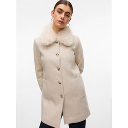 V&eacute;ro Moda VERO MODA Damen Langjacke "VMAUTUMN COZY JACKET GA BOO", beige, Gr. M, meliert, unifarben, Web, Obermaterial: 100% Polyester, Jacken