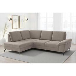 Sit & More sit&more Ecksofa &raquo;Chelsea L-Form, B: 264 cm, mit Armteil-& Sitztiefenverstellung&laquo; optional Schlaffunktion und Bettkasten beige 100% Polyester B/H/T: 
