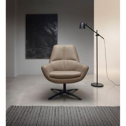 BETYPE Drehsessel &raquo;Be Organic Standard Back, Loungesessel&laquo; in elegantem Design mit Drehfunktion grau 100% Echtleder Semi-Anilin-Leder, Drehfunktion, B