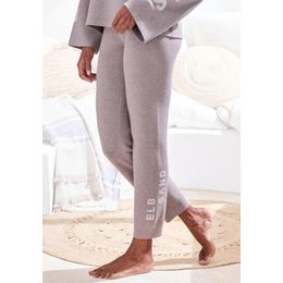 ELBSAND Damen Strickhose, Gr. 40, grau, Feinstrick, Obermaterial: 50% Viskose, 28% Polyester, 22% Nylon, meliert, Hosen, aus weichem Strick,
