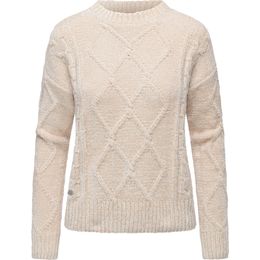 Ragwear Damen Strickpullover "Jannina", beige, Gr. L, Material: 100% Polyester, Pullover, Gestrickter gemusterter Pullover