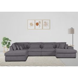 OTTO home Wohnlandschaft &raquo;Florid U-Form&laquo; 6 Teile, bestehend aus Modulen, viele Bezugsqualit&auml;ten, auch in Cord grau Baumwollmix (60% Baumwolle/40% 