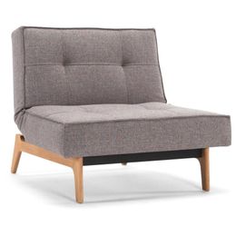 INNOVATION LIVING Sessel &raquo;Splitback Designsessel, 3-fach verstellbarer R&uuml;ckenlehne, Breite 90cm&laquo; mit Eik Beine, in skandinavischen Design grau 