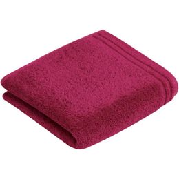 Vossen Badetuch &raquo;Calypso Feeling&laquo; mit schmaler Bord&uuml;re, aus 100% hochwerter Baumwolle, Vegan, einfarbig lila Walkfrottee, Obermaterial: 100% Baumwolle B/L: 