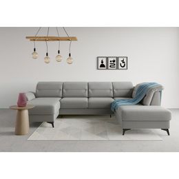 Sit & More sit&more Wohnlandschaft &raquo;Sinatra U-Form&laquo; optional mit Kopfteilverstellung und Armteilfunktion, Metallf&uuml;&szlig;e grau 100% Polyester B/H/T: 326cm x 85cm x 
