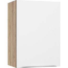 KOCHSTATION H&auml;ngeschrank &raquo;KS-Aken&laquo; wei&szlig; wildeiche Nachbildung, B/H/T: 50cm x 70,4cm x 34,6cm